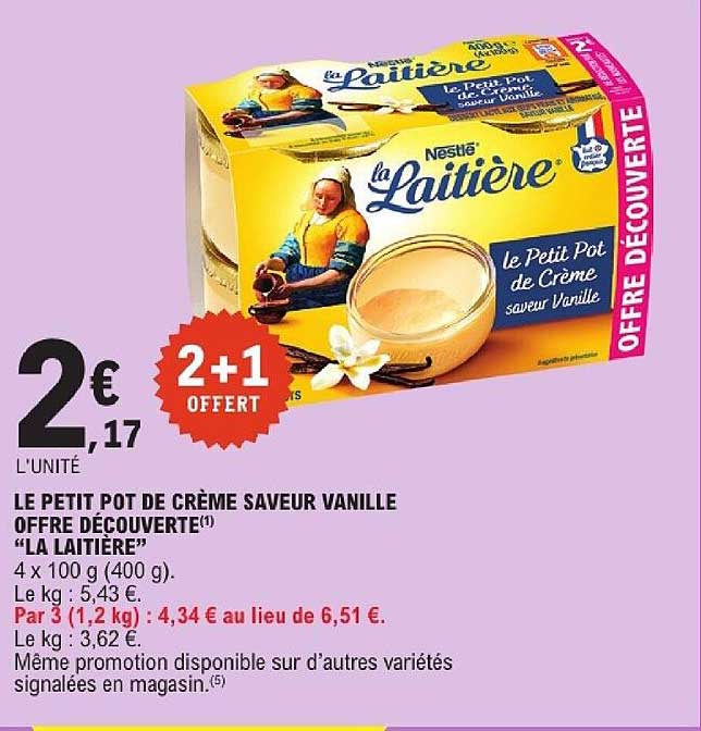 Promo Le Petit Pot De Crème Saveur Vanille Offre Découverte(1) “La ...