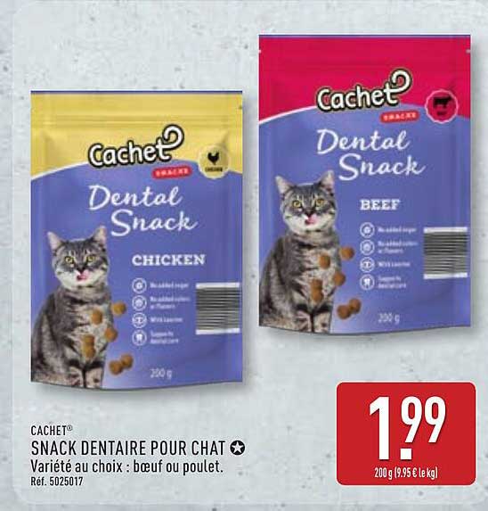 Promo Cachet® Snack Dentaire Pour Chat chez ALDI - 123Catalogue.fr