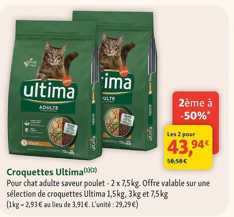 Promo Croquettes Pour Chien Sans Céréales Ultima Nature chez Carrefour ...