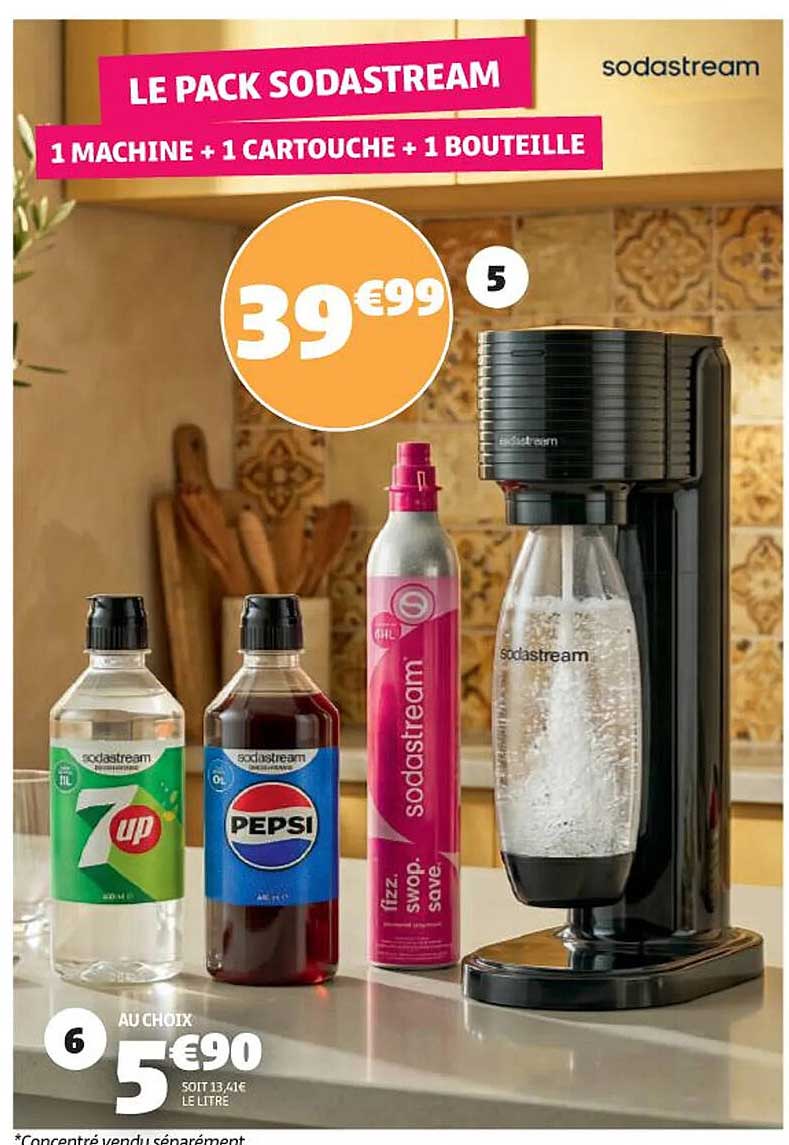 Promo Le Pack Sodastream 1 Machine + 1 Cartouche + 1 Bouteille chez ...