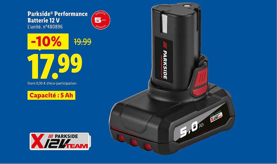 Promo Parkside® Performance Batterie 12 V chez Lidl - 123Catalogue.fr