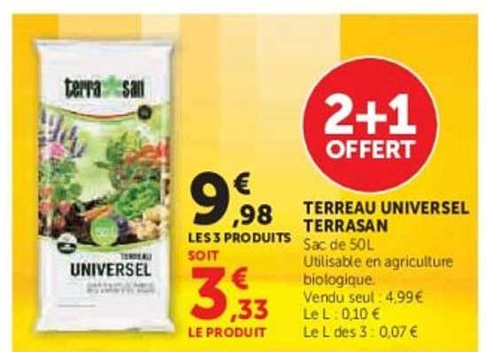 Promo Terreau Universel Terrasan chez Hyper U - 123Catalogue.fr