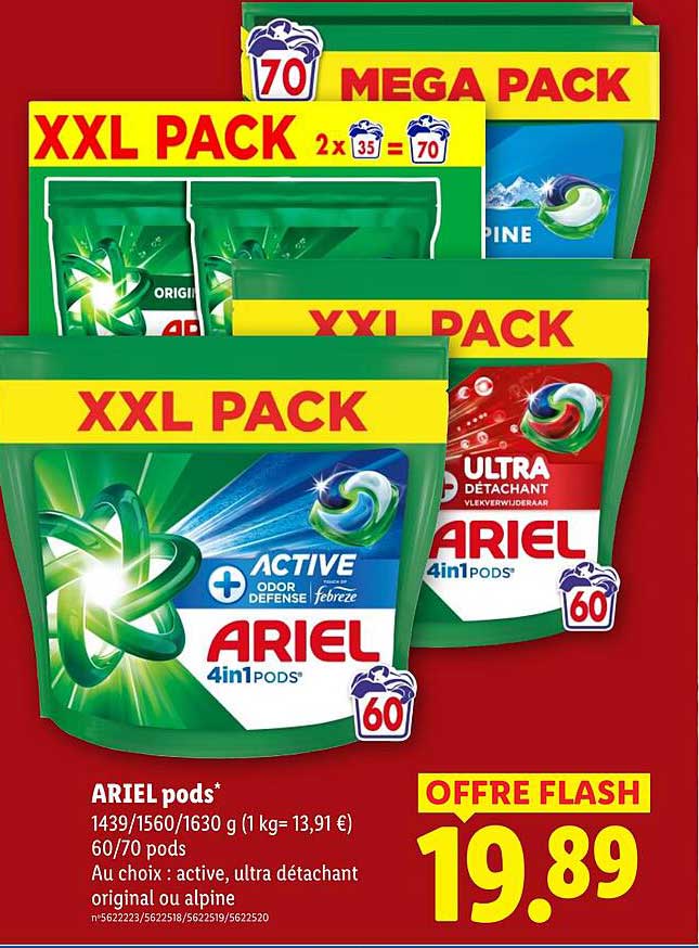 Promo Ariel Pods* chez Lidl - 123Catalogue.fr