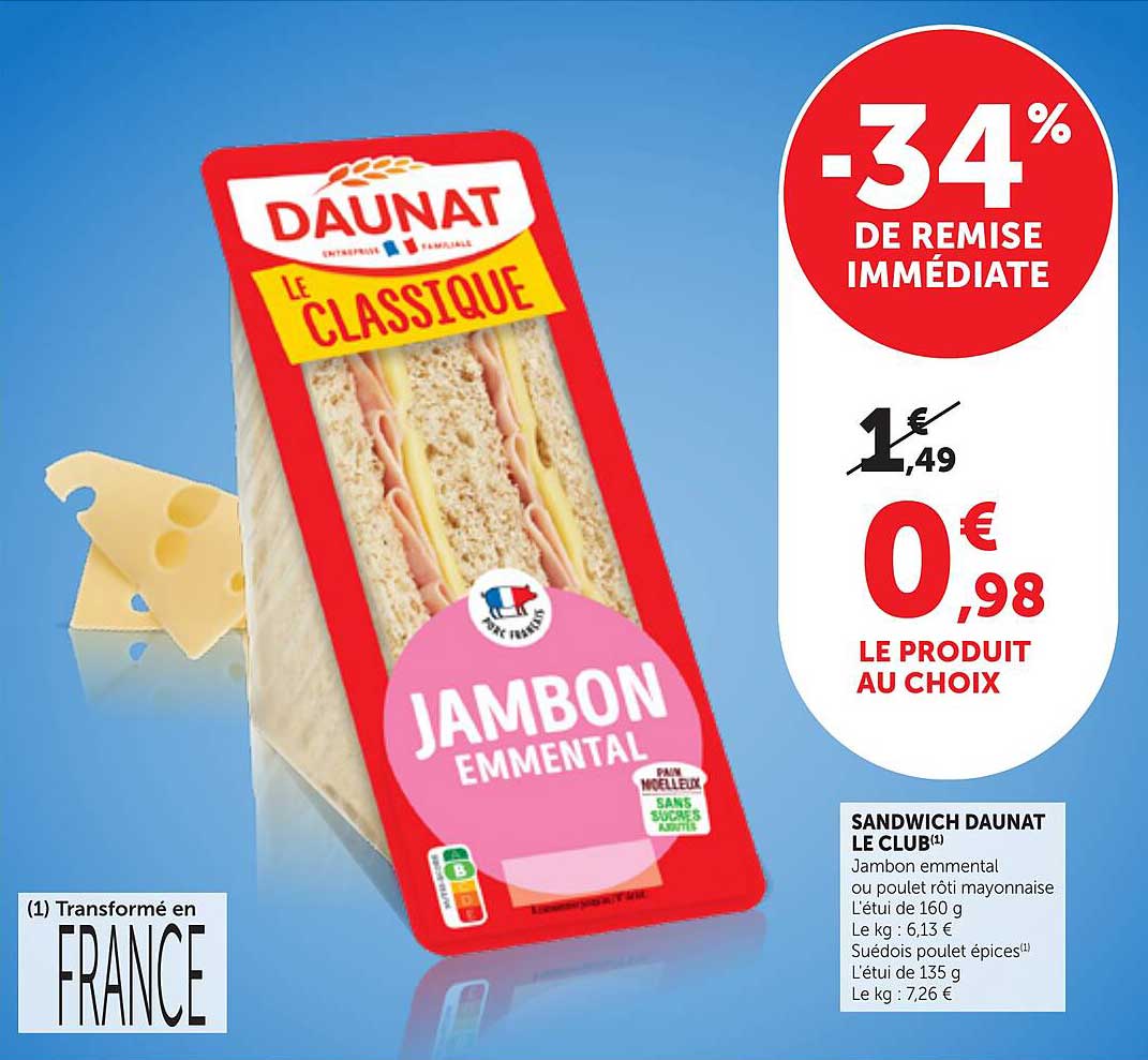 Promo Sandwich Club Végétal “La Vie” Le British chez Monoprix ...