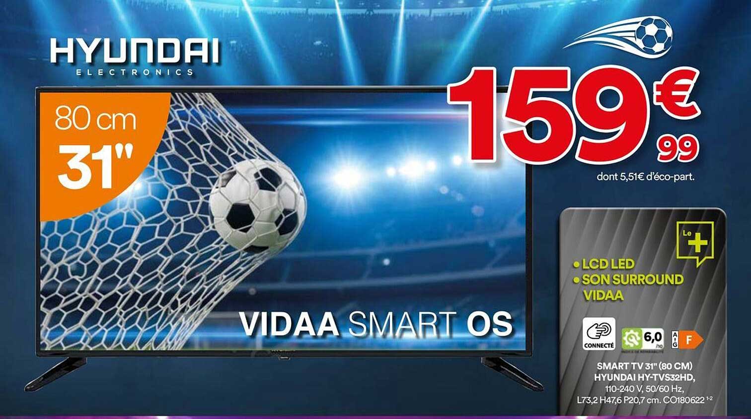 Promo Tv 43" 108 Cm Dled 4K Smart Vidaa Ek43Ux330V 2026 Eklyps chez ...
