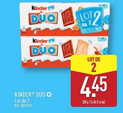 Promo Kinder® Duo chez ALDI - 123Catalogue.fr