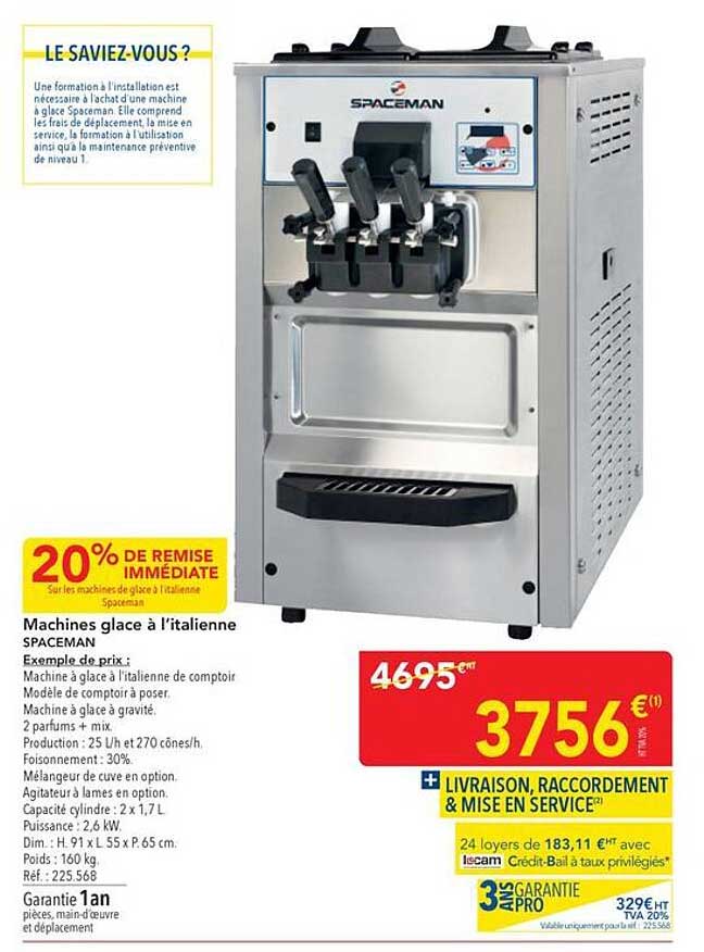 Promo Machines Glace À L’italienne Spaceman chez METRO - 123Catalogue.fr