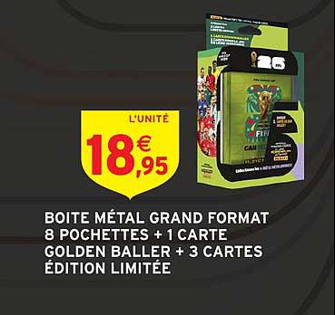 Promo Boite Métal Grand Format 8 Pochettes + 1 Carte Golden Baller + 3 ...