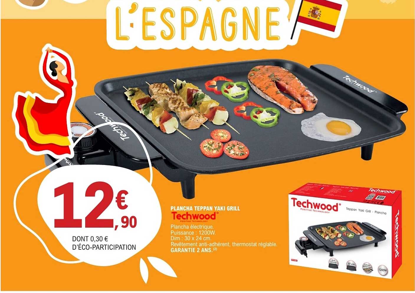 Promo Planche Teppan Yaki Grill Techwood chez E.Leclerc - 123Catalogue.fr