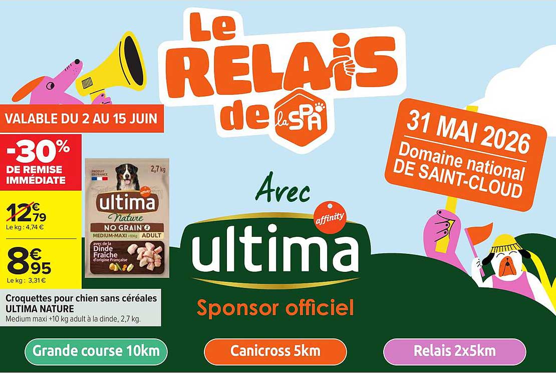 Promo Croquettes Pour Chien Sans Céréales Ultima Nature chez Carrefour ...