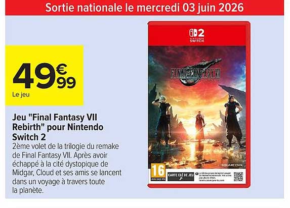 Promo Jeu "Final Fantasy Vii Rebirth" Pour Nintendo Switch 2 chez ...
