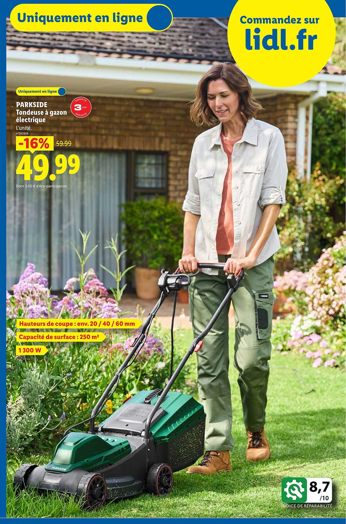 Promo Parkside Tondeuse À Gazon Électrique chez Lidl - 123Catalogue.fr