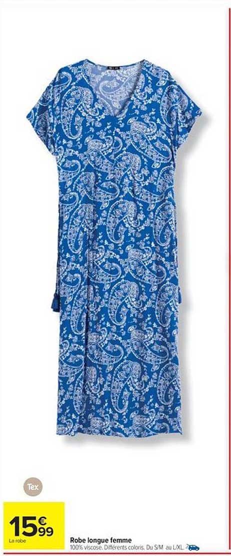 Promo Robe Longue Femme chez Carrefour - 123Catalogue.fr