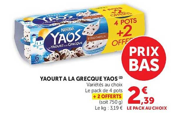Promo Yaourt A La Grecque Yaos chez Super U - 123Catalogue.fr