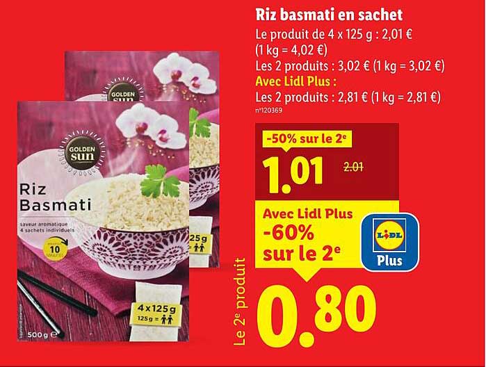 Promo Riz Basmati En Sachet chez Lidl - 123Catalogue.fr