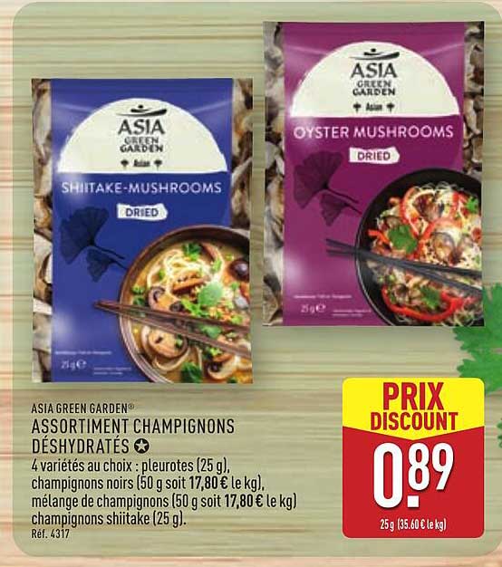 Promo Assortiment Champignons Déshydratés chez ALDI - 123Catalogue.fr